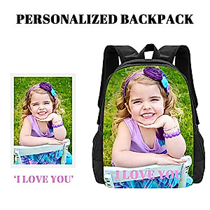 UJDUYSD Custom Backpack for Mens Womens, Personalized Backpacks with Photo Text Logo, Customize Casual Large Capacity with Compartments Laptop Bags for Travel, Camping 17"