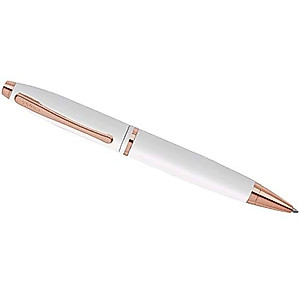 CROSS WHITE MEDALIST AND 23KT ROSE GOLD BALLPOINT PEN