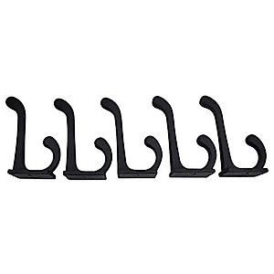 Claimed Corner Cast Iron Coat Hooks - Wall Mounted Rustic Farmhouse Matte Black Cast Iron DIY Coat Towel Hat Scarf Bags Hook 5-Pack