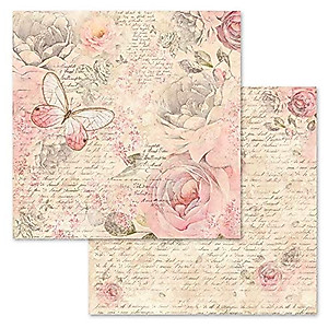 Stamperia Intl Double-Sided Paper Pad-Shabby Rose, 30.5 x 30.5 (12" x 12"), Multicoloured