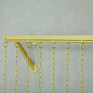 Wall Mounted Iron Chain Clothing Hanging Racks, Metal Garment Storage Rack, Clothes Storage Shelves with 11 Hanging Chain, Retail Display Hanger, Boutique Clothing Rack(Gold, 39.8'' L x 17.7'' H)