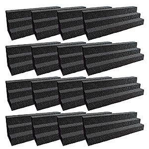 YDHTDLHC 16 Pack sound proof foam panels for walls Panels Studio Acoustic Foam 12"X12" X1" Sound-proof cotton, suitable for church, anchor room, singing room, home theater (Black Bass Traps)