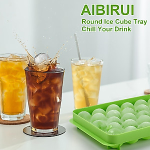 Round Ice Cube Trays for Freezer,1"x33 PCS Round Ice Cube Mold,Small Circle Ice Cube Tray with Lid,Ice Ball Maker Mold Making Sphere Ice Cube Chilling Drinks,Coffee(Round Ice Cube Trays for Freezer)