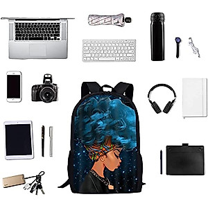 Rcuyyl African Girl Backpack Kawaii Bookbag Black Girl High-capacity Laptop Bag School For Teacher High Middle School College