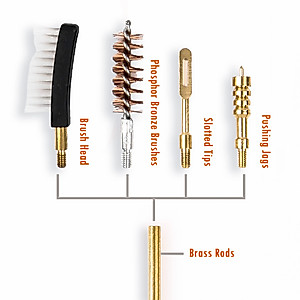 BoreKare Pistol Cleaning Kit for .22 .38/9mm .45 Caliber, Universal Handgun Cleaning Kit with T Handle, All in Portable Plastic Case