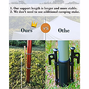 NACETURE Flag Pole Anchors 2 Pack - Grass Umbrella Anchors Stand - Heavy Duty Umbrella Spike Stainless Steel 304 Steel Umbrella Holder Ideal as Camping Tent Holder, Sand Auger, Telescoping Tarp Poles