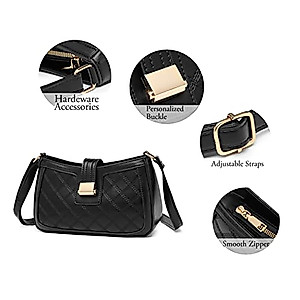 Women Crossbody Purses Wallet Shoulder Bags Hobo Bags Grid Pattern Adjustable Strap