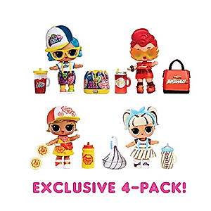 LOL Surprise Loves Mini Sweets Dolls 4-Pack #1 Jolly Rancher, Hot Tamales, Hershey’s Chocolate, Chupa Chups, w/ 32 Surprises, Candy Theme, Accessories, Collectible Doll, Paper Packaging