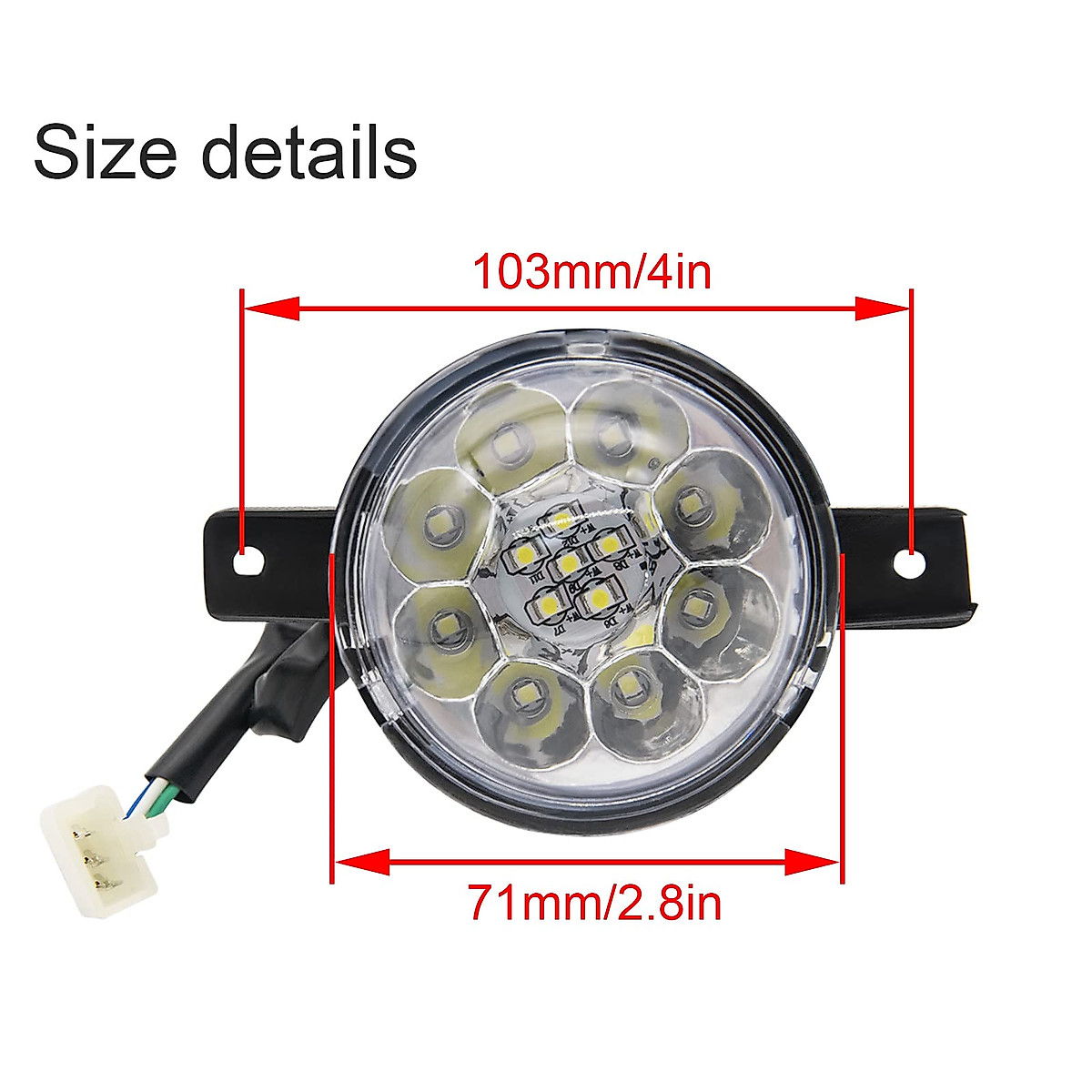 CMOOD 12V LED Front Headlight Compatible for TaoTao 125cc 150cc 250cc 300cc ATV Quad Headlights, Left Right Front Head Light for Coolster Peace JCL Baja Yamoto kazuma Roketa Chinese 4 wheeler (2PCS)