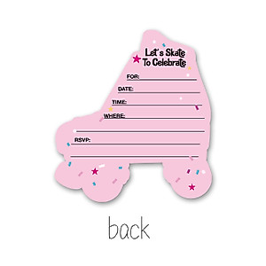 Roller Skating Party Invitations with Envelopes, 20 Set Roller Skate Shaped Invitations Birthday Baby Shower Party Invites Supplies Favors, Double-Sided
