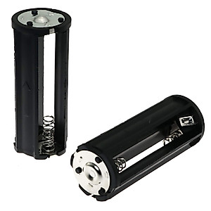 E-outstanding AAA Battery Holder 2PCS Black Cylindrical 3x1.5V AAA Plastic Battery Storage Adapter Case Box for Flashlight Lamp RC (Dia 0.85 inch)