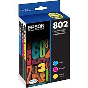 Epson T802520 DURABrite Ultra Color Combo Pack Standard Capacity Cartridge Ink & T802XL120 DURABrite Ultra Black High Capacity Cartridge Ink