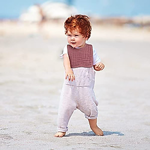 Tallew 8 Pack Baby Burp Cloth Muslin Sets Unisex Bibs Muslin Burp Cloth Cotton Burp Rags Absorbent Soft Burping Cloth(Bright Color)