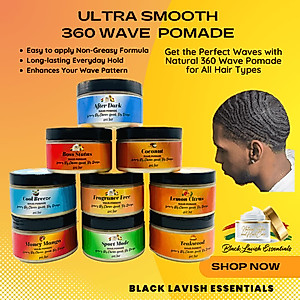 Ultra-Smooth 360 Wave Pomade for Men, Deep Waves, 4oz Natural Pomade, Strong Hold and Shine for Wavy Hair, Shea Butter Mango Butter Natural Wave Pomade Non-Greasy Formula (Money Mango Pomade, 4oz)