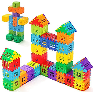 Interlocking Building Blocks Toys for Kids - Toddlers Building Blocks Educational Toys Set 70 PCS 24F