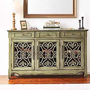 COASTER 3-Door Accent Cabinet Antique Green