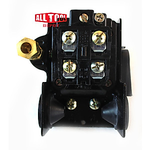 Heavy Duty Air Pressure Switch Sunny H4, 4 Port, 140-175 PSI, 25 Amp, Auto/Off Cut-Out Lever