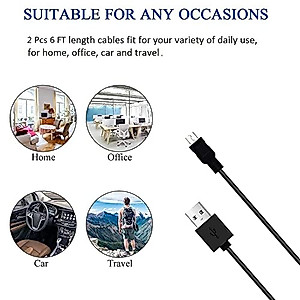 MYFON Micro USB Cable, 2 Pack [6FT, 6FT], Fast Charging Cable, High Speed Android Charging Cable, Android Phone Cable for Samsung Galaxy S7 Edge S6 S5 and More, Trustable