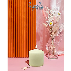 HYOOLA Ivory Pillar Candles 3x3 Inch - Unscented Pillar Candles - 6-Pack - European Made