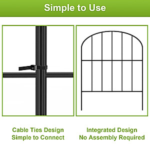 OUSHENG Small Decorative Garden Fence, 10ft (L) x 16.5in (H) Fencing, Rustproof Metal Wire Panel Border Animal Barrier for Dog, Flower Plant Edging for Yard Backyard Outdoor, Arched
