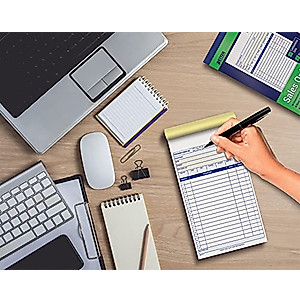 Sales Order Books, 3 Pack, 2-Part Carbonless (White/Canary Yellow), 4-1/8 x 7-3/16 inches, by Better Office Products, 50 Sets per Book, 150 Total Sets, 3 Books