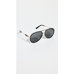 Versace Women's Classic Aviator Sunglasses, Black, One Size