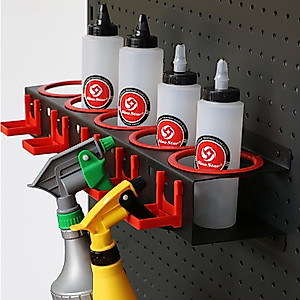 DWSFADA Spray Bottle Holder, 2 Pack Spray Bottle Storage Rack with Spray Bottle, Spray Bottle Wall Mount Organizer, Auto Cleaning Detailing Tools Hangers, Beauty Shop Accessory Spray Bottle Hanger