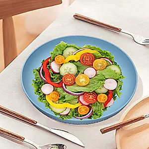 Wheat Straw Dinnerware Set, 18 Pcs Unbreakable Reusable Plates, Cups and Bowls Set for 6, Lightweight Dinner Plates and Bowls, Top-rack Dishwasher Safe