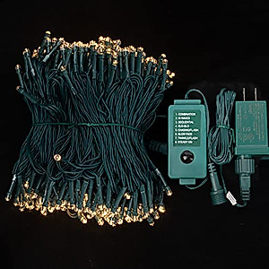 141.4 FT 400 Count Christmas Warm White LED String Lights, LED String Lights Green Wire with F5 Bulbs for Indoor and Outdoor Home, Lawn, and Tree Garden