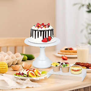 6PCS Cake Stand Set, White Metal Cake Stands for Party, Dessert Table Display Set, 3 Size Round Cake Pedestal Stand with Cupcake Risers Stands, Dessert Holders for Weddings, Birthday, Baby Shower