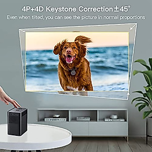Smart Projector , Mini Projector Native 1080P,150 ANSI Lumen 9500L Portable Projector, Projector with WIFI and Bluetooth Remote Control,Support 4K Compatible with TV Stick,Laptop,iOS & Android (Black)