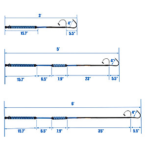 Fiblink Fishing Gaff Portable Fish Gaff with Stainless Steel Fishing Hook,Non-Slip Grip Handle and Fiberglass Shaft for Saltwater Offshore 3'/5'/6' (Length: 5')