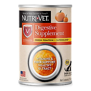 Nutri-Vet Digestive Support Pumpkin Supplements for Dogs, 15 oz.