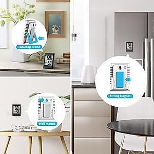 Humidity Gauge, 2 Pack Indoor Thermometer for Home Digital Hygrometer Room Thermometer and Humidity Gauge with Temperature Humidity Monitor AAA Battery Powered(Color: Black and White)