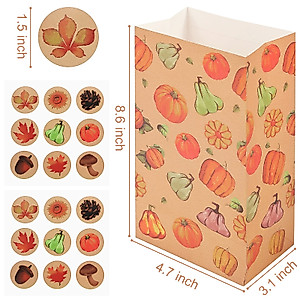TOXOY 18 PCS Party Favor Bags, Fall Gift Bags Thanksgiving Gift Bags Treat Bags with Stickers Fall Themed Gifts for Coworkers Friends 4.7" x 3.1" x 8.7"