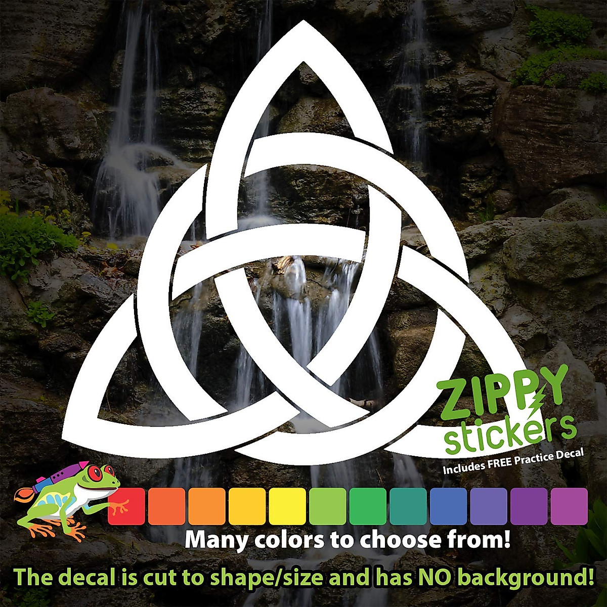 Zippy Stickers | Celtic Knot Decal/Sticker - Triquetra Style | Holy Trinity, Trinity Knot, Infinity, Eternity - Many Colors and Sizes to Choose From