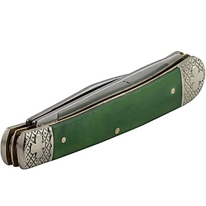 S.S. Folding Knives Rough Rider Green Smooth Stroke Of Luck Trapper Stainless Steel Open Folding Pocket Knife Rr1056 Outdoor Survival Hunting Knife for Camping by Survival Steel