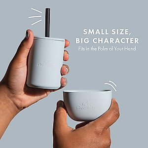 Avanchy Bamboo La Petite Family Collections Gift Set Pink - Includes Mini Bamboo Bowl, Silicone Bowl, Silicone Cup, and Bamboo Baby and Infant Spoons - Baby Food Set - Baby Shower Gifts