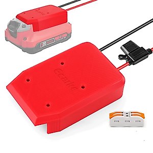 Ecarke Power Wheels Adapter for Craftsman 20V Dock Power Connector 12 Gauge Robotics RC Toy & Car,e-Bike(with Wire Terminals & 30A Fuse)