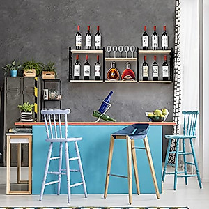 JYSCM Floating Shelves, Durable Sturdy Metal Frame, Easy to Install Wall Mounted Shelves, Modern Room Décor for Multiple Storing Purposes, Suitable for Home and Office (Natural Wood).