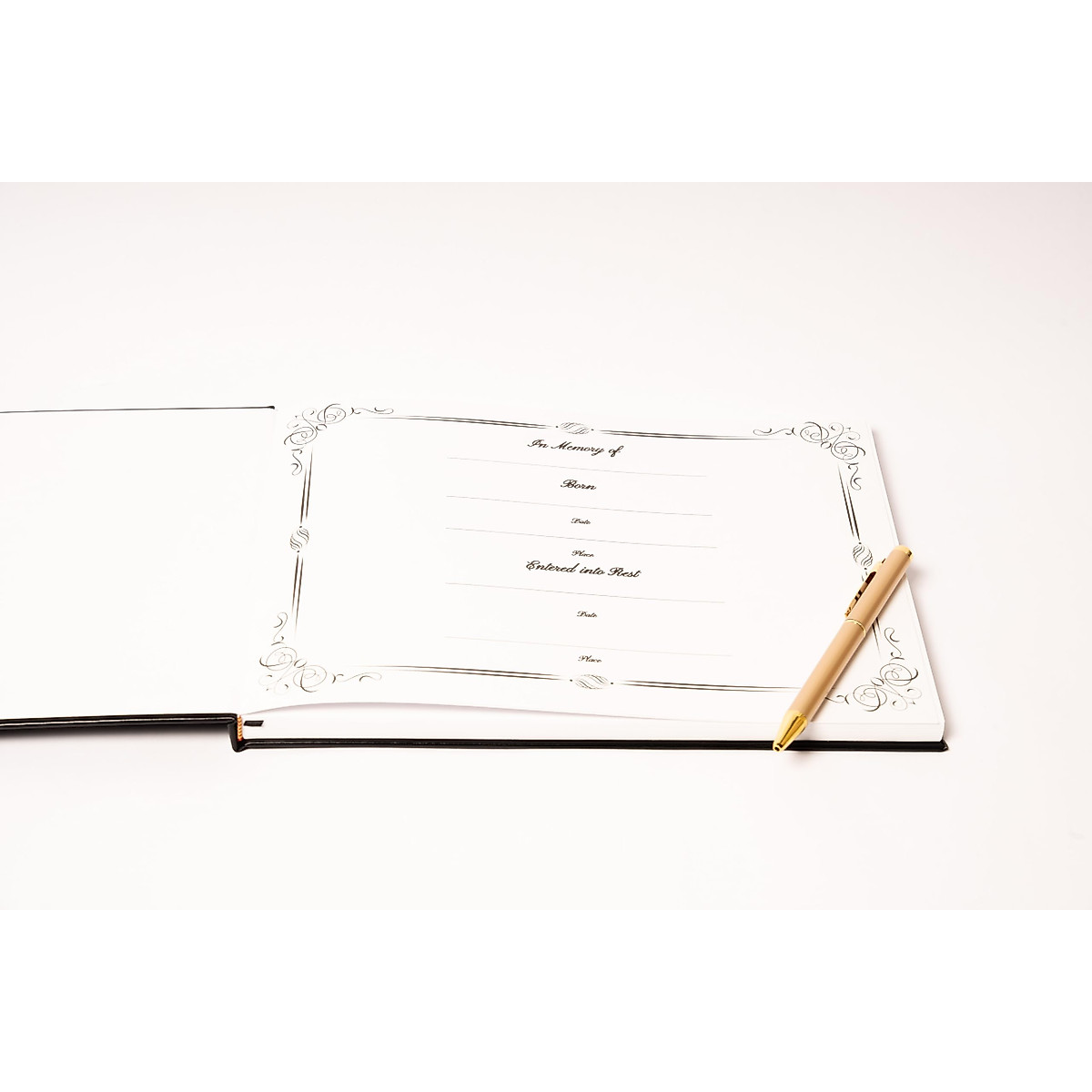 LIFETOO 12" x 8" A Celebration of Life Leather Hardcover Funeral Guest Book with Pen, 4 x 6 Photo Pocket - Memorial Guest Book for Sign in - 120 Pages, Space for Name, Address, Prayers & Memories