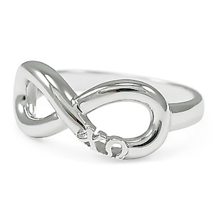 The Collegiate Standard Chi Omega Sterling Silver Infinity Ring (06)