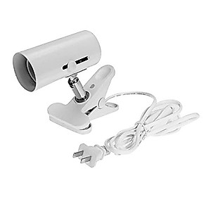 ZHONGJIUYUAN Reptile lamp Holder pet lamp Ceramic Lamp Holder Aquarium Lighting Sun Light UVB Lamp Clip for Fish Tank Turtle Lizard Habitat (White)