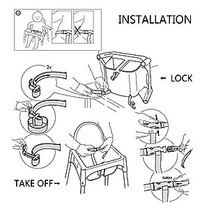 ZARPMA High Chair Straps, 3 Point Harness Straps Belt for Child Kid Chair Strap for IKEA Antilop High Chair (Black)