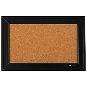 Quartet Cork Bulletin Board, 11” x 17” Framed Corkboard, Black Frame, Small Decorative Hanging Pin Board, Perfect for Office & Home Decor, Home School Message Board or Vision Board, Brown (79279)