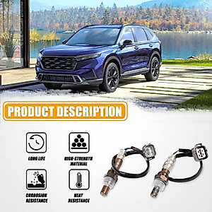 RANSOTO 2 pcs Upstream & Downstream O2 Oxygen Sensor Air Fuel Ratio Compatible with 2002 2003 2004 Honda CR-V CRV EX LX 2.4L Replaces 234-9005 234-4125 15575 13706