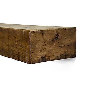 Dogberry Collections Rustic Mantel Shelf, 60 in, Aged Oak