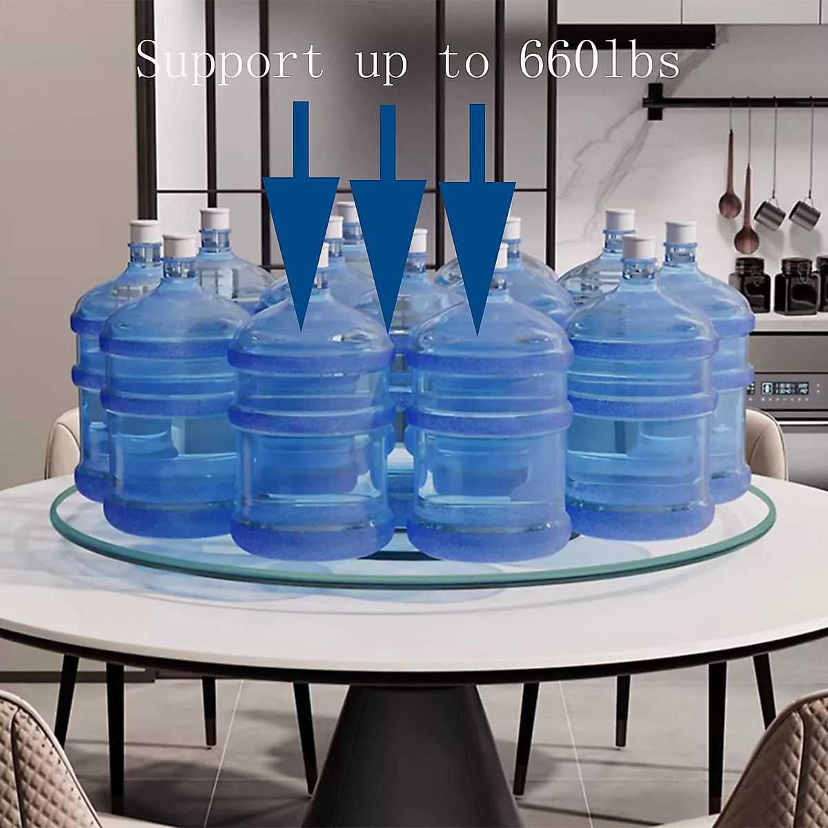 BPILOT Tempered Glass Round Table Top, Clear 1/4"Thick Quiet & Smooth Rotating Glass Lazy Susan Turntable - For Homes Patio Tables & Restaurants Dining Table,customizable (Color : Clear, Size : 85c