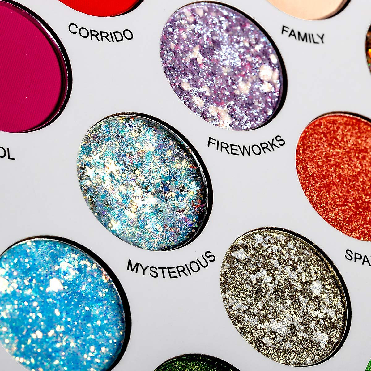 DE'LANCI Big Colorful Eyeshadow Palette Professional 54 Color Board Eye Shadow Bright Neon Glitter Matte Shimmer Makeup Pallet Highly Pigmented Powder EyeShadow for Women Girl Halloween Christmas Gift