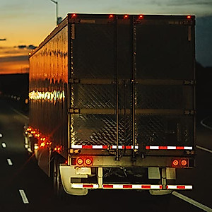 STARREY Reflective Tape Outdoor Red White 1/2 in X 30 FT Waterproof Self Adhesive DOT-C2 Safety Caution Reflector Conspicuity dot Tape for Trailers Cars